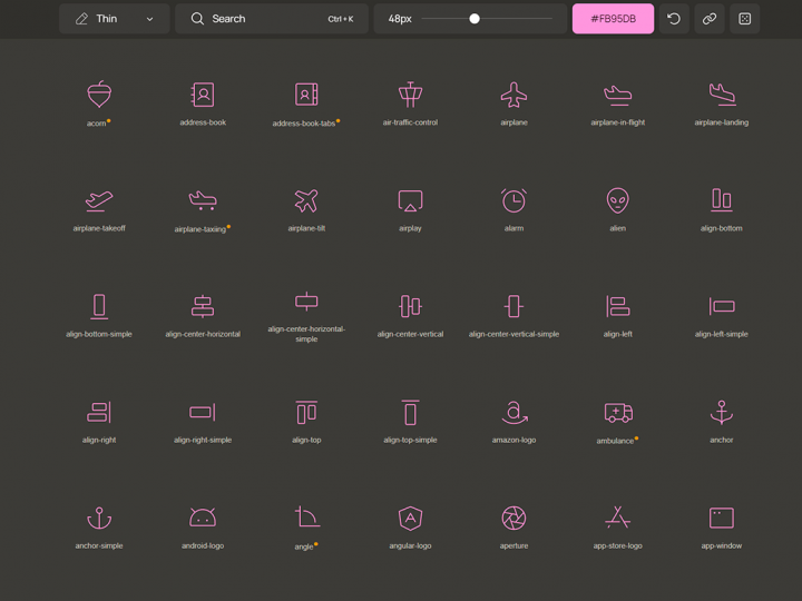 Phosphor Icons — это онлайн-библиотека с 5 000+ иконками в разных ...